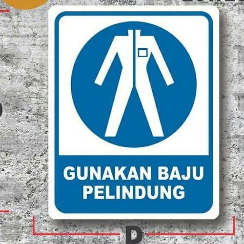Jual stiker sign board tanda area hazmat apd baju alat pelindung diri ...