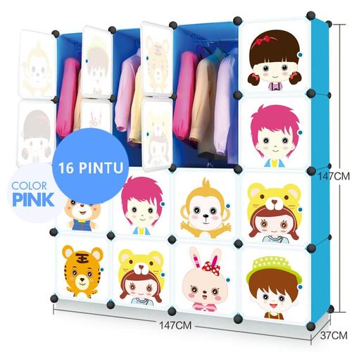 Jual Lemari pakaian plastik rak serbaguna susun lemari baju anak ...