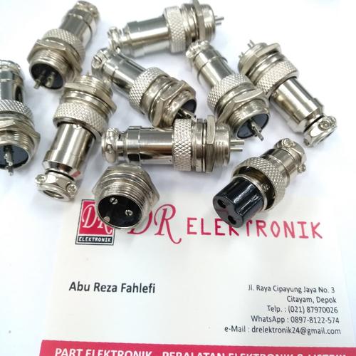 Jual GX12 Aviation Plug Connector CB 2 pin 2pin 2p 12mm 12 mili male ...