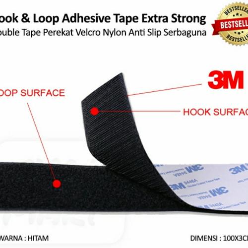 Jual Velcro Tape Hook and Loop / Velcro 3M Halus & kasar 2cm x 50 cm ...