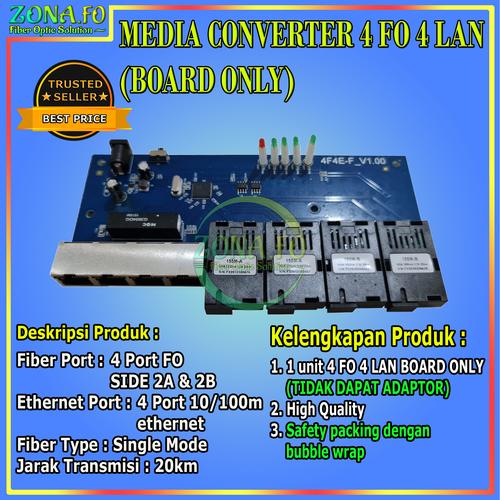 Promo Media Converter 4 Port FO 4 Port LAN 10/100 Board Only / 4 FO 4 ...