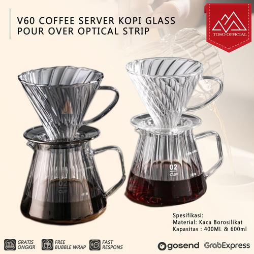Jual V60 Coffee Server Kopi Glass Pour Over Optical Strip Teko Kopi ...