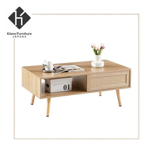 Jual Coffee Table Modern Meja Tamu Minimalis Meja Kopi Natural Kayu ...