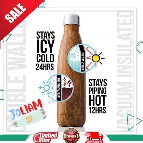 Jual READY || BOTOL MINUM VIRAL TERMOS STAINLESS TEAK WOOD LIMITED ...