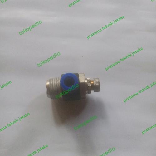 Jual Nepel fitting angin pneumatic speed control selang 8mm drat 1/2 ...