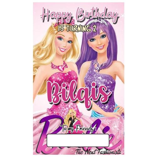 Jual Undangan Ulang Tahun Barbie ( 30 Pcs / 50 Pcs ) Undangan Ulang ...