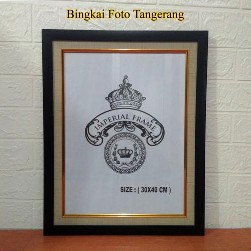 Jual Bingkai Figura Frame Foto 20R (40cmX50CM) Linen Minimalis Hitam ...