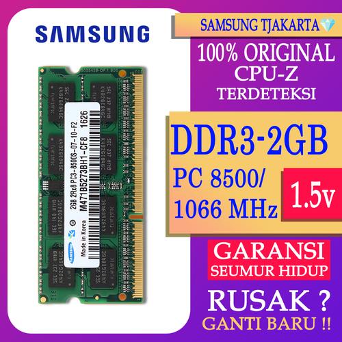 Jual RAM LAPTOP SAMSUNG DDR3 2GB 8500 / 1066 MHz ORI RAM SODIMM 1.5v ...