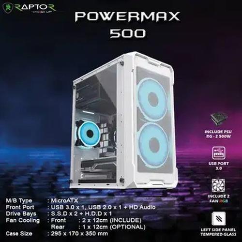 Jual case cpu Casing Raptor Power Up PowerMax Max 500 - Kota Medan ...