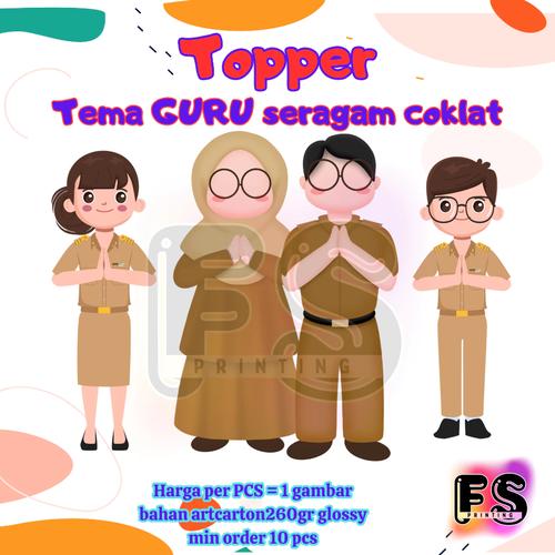 Jual cake topper hari guru seragam COKLAT - no 4 - Kab. Kebumen ...