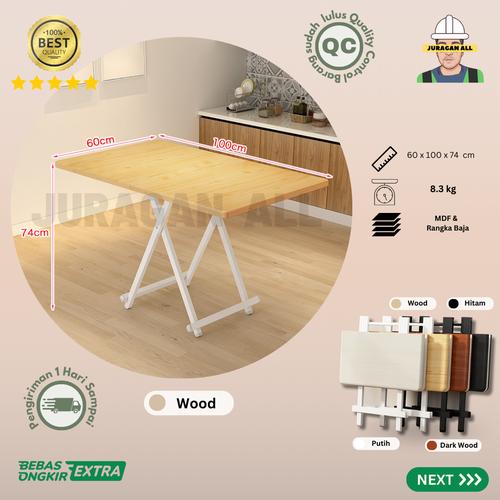 Promo MEJA LIPAT PORTABLE/MEJA MAKAN PORTABLE/MEJA LIPAT BESI KAYU-P02 ...