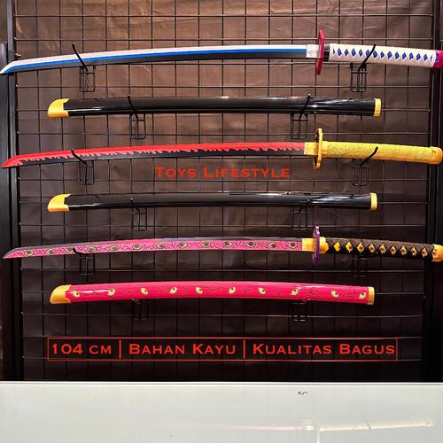 Jual Replika Pedang Bahan Kayu Plastik Samurai Katana Demon Slayer ...