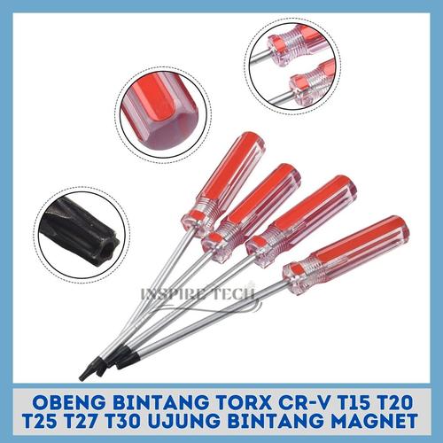 Jual Obeng Bintang Torx CR-V T15 T20 T25 T27 T30 UJUNG BINTANG MAGNET ...