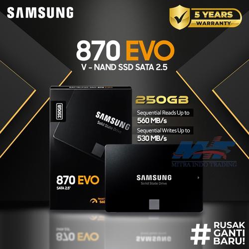 Jual SSD Samsung 870 EVO 250GB 500GB 1TB - SSD Internal 2.5" 3D Nand SATA I - 1TB - Kota ...
