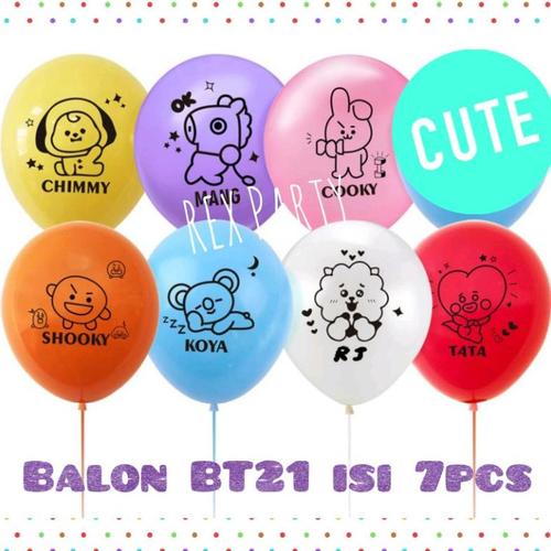 Jual Balon Bt21/Bt21 Balloon/Balon Latex Bt21/Bt 21 Balon Ulang Tahun ...