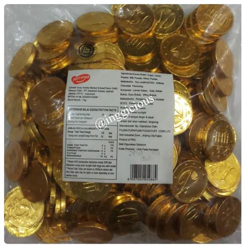 Jual Coklat Koin Emas Kiloan HALAL- Naraya Chocolate Gold Coin (500gr ...
