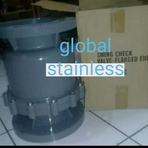 Jual Swing check valve Pvc jis 10k 3"inch / klep tabok pvc flange 10k ...