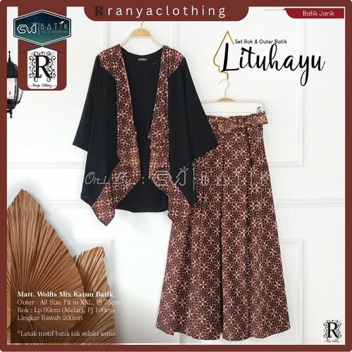 Jual Setelan Rok Outer Batik Wanita Aesthetic Motif Eksklusif ORI SVJ ...