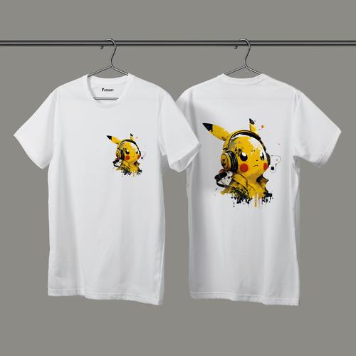 Jual kaos distro pikachu/pokemon/katun combed 30s/unisex - Hitam, S ...