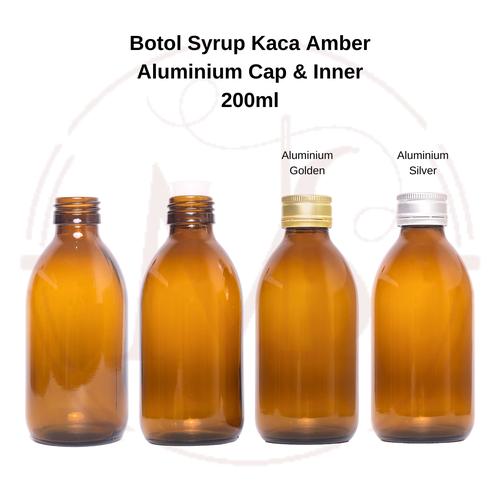 Jual Botol Syrup Kaca 200ml Amber / Botol Kaca 200ml - Tutup Aluminium ...
