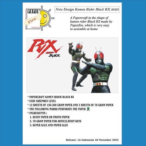 Jual papercraft Kamen rider black RX belum rakit - Kab. Probolinggo ...