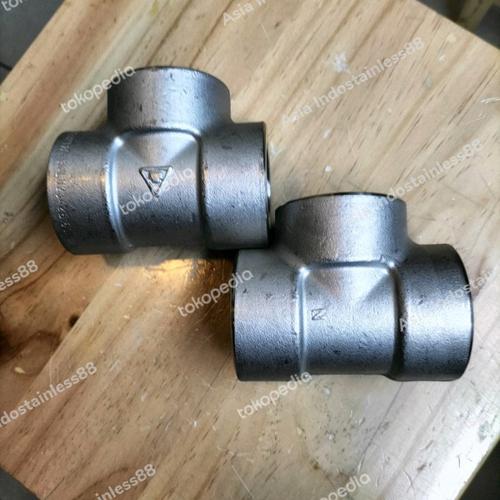 Jual Tee Stainless SS304 Class 3000 NPT 2" inch - Tee SS304 Socket Weld ...