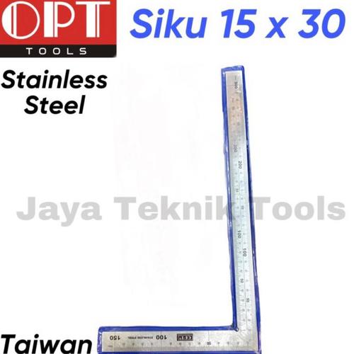 Jual Siku Stainless Steel 15 x 30 OPT Taiwan Besi Penggaris Mistar ...