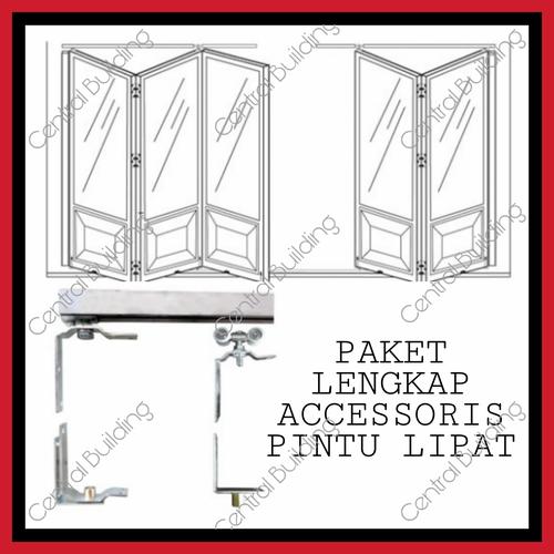 Jual REL PINTU LIPAT 3M LENGKAP ASSESORIS UNTUK 4 DAUN PINTU BUKA 2 ...