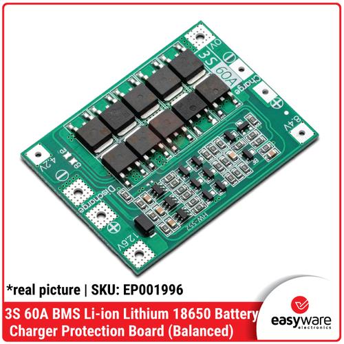 Jual 3S 60A BMS Li-ion Lithium 18650 Battery Charger Protection ...