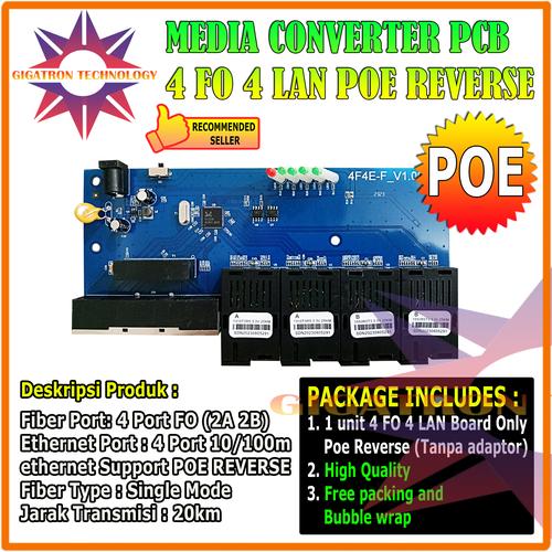 Promo Media Converter 4 Port FO 4 Port LAN 10/100 Board Only / 4 FO 4 ...