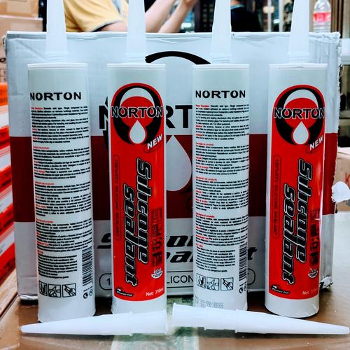 Jual Lem Kaca NORTON Silicone sealant Acetic Silikon Black silen Hitam ...
