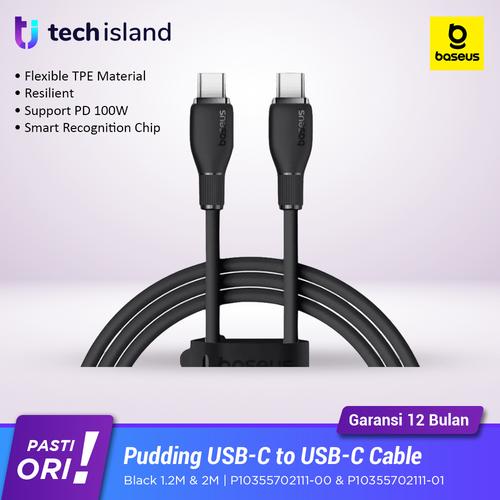 Promo Baseus Pudding Cable USB-C to USB-C 5A 100W Fast Charging PD PPS ...