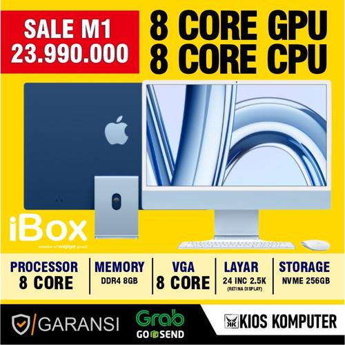 Jual iBOX APPLE IMAC 2021 24 INCH 4.5K Apple M1 8C CPU 7C GPU 8GB ...