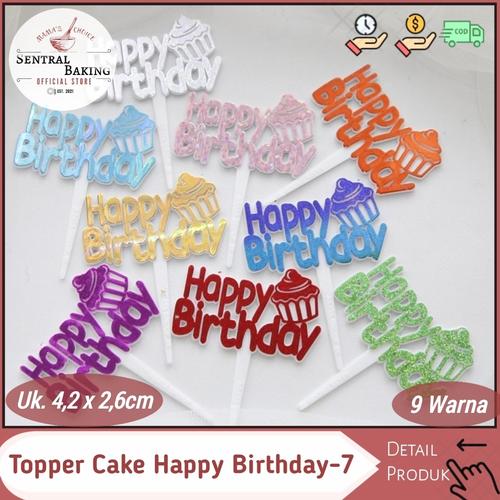 Jual Topper Kue Tulisan Ulang Tahun Ultah 7 / Toppers Cake Happy ...