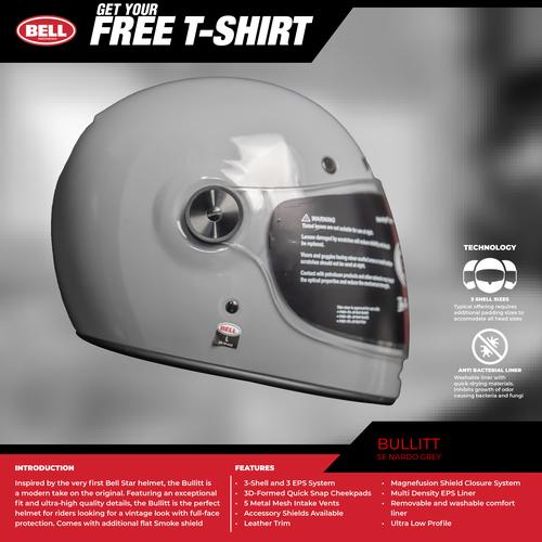 Promo Helm Bell Bullitt SE Nardo Grey Full Face Retro - XL Cicil 0% 3x ...