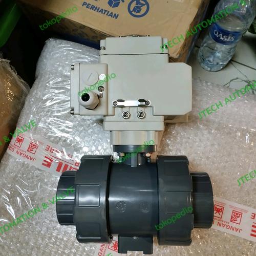 Jual Ball Valve PVC Motorized ON/ OFF Type 1" inch /actuator elektrik ...