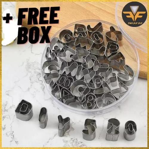 Jual CETAKAN SATU SET BOX COKLAT KUE HURUF ANGKA STAINLESS ALFABET A-Z ...