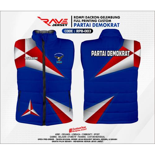 Jual ROMPI GELEMBUNG PARTAI DEMOKRAT SESI 1 PINTING SUBLIM PREMIUM ...