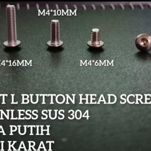 Jual BAUT BUTTON M4 x 20 Baut M4 Baut Payung L STAINLESS STEEL head SS304 - Jakarta Barat ...