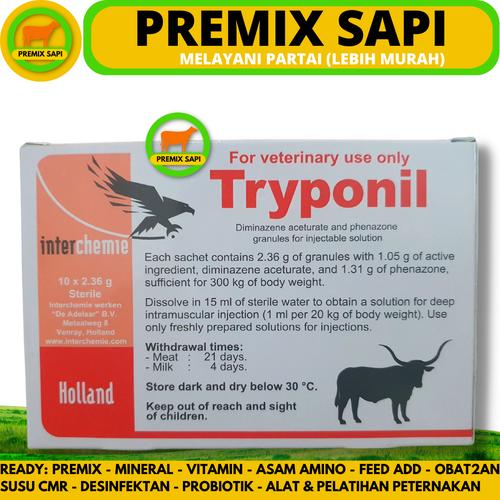 Jual TRYPONIL 1 SACHET - Obat Surra Babesiosis Theileriosis Hewan ...