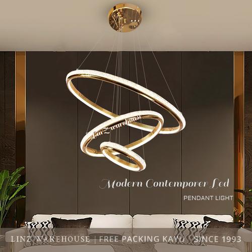 Jual Lampu gantung MODERN MINIMALIST GOLD 3 COLOUR LED pendant lamp ...
