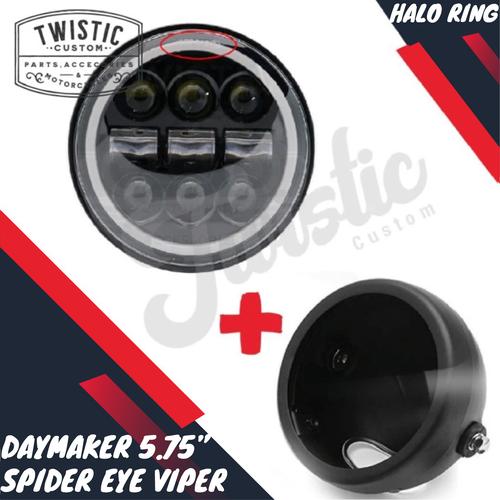 Jual Paket Batok dan Daymaker Spider 5.75 inch Viper Halo Lampu LED ...