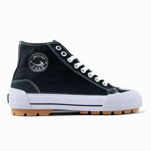 Jual SEPATU SNEAKERS JOHNSON - STAR HIGHCUT (HC) BLACK WHITE - 37 ...