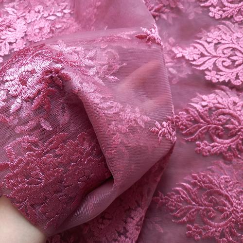 Jual Kain brokat warna merah muda 1x2M free kain tile warna senada ...