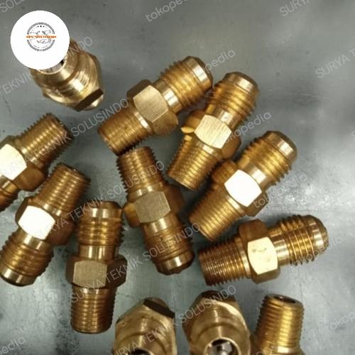 Jual flure double nevel / male connector 1/4 sae × 5/16 NPT - Jakarta ...