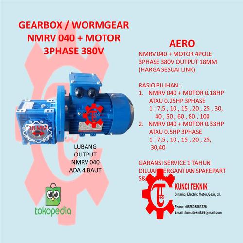 Jual worm gear/ gearbox/ gear reducer NMRV 040 ratio 7.5-40 Dengan ...