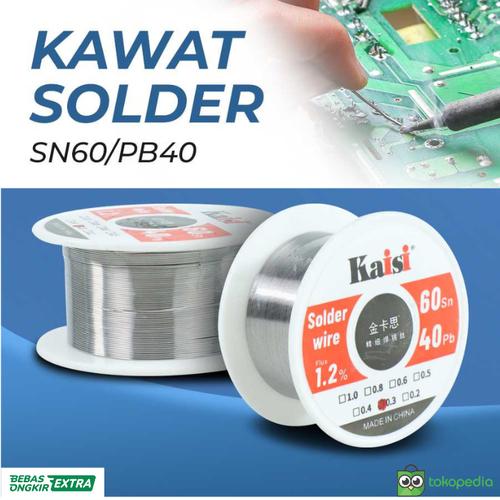 Jual Kawat Timah Solder Tin Lead Sn 60 / Pb 40 Diameter Kawat: 0.3 mm ...