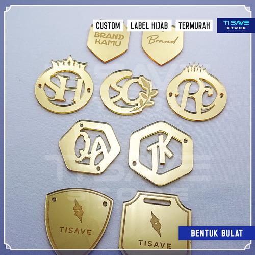 Jual Label Akrilik Label Hijab Label Jilbab Bentuk Bulat 1.5 cm - Gold ...