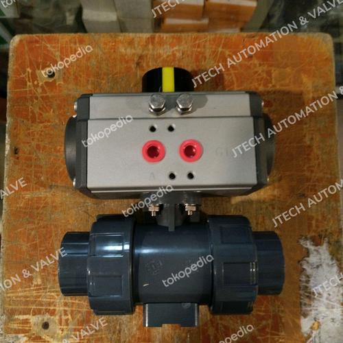 Jual ball pvc actuator pneumatic / stop kran double acting pneumatic 1/ ...