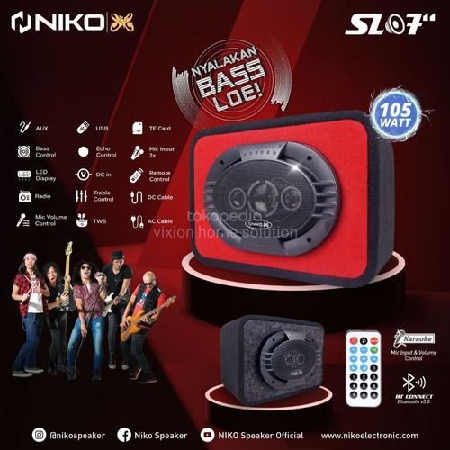 Jual NIKO SL7 Portable TWS Box Speaker 7 inch 105 Watt Bluetooth AC / DC - Hitam - Jakarta Utara ...